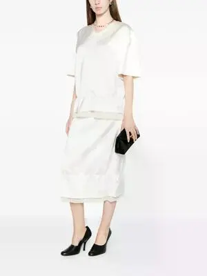 TOTEME Satin V-neck Top - Neutrals