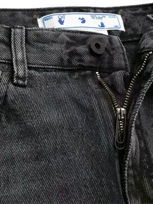 Off-White Straight-leg Jeans With Logo Patch