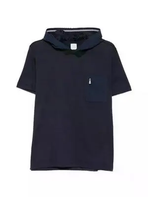 Eleventy Hooded T-shirt With Pocket - Blue