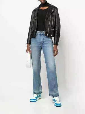 Off-White Straight-leg Jeans With Logo Patch