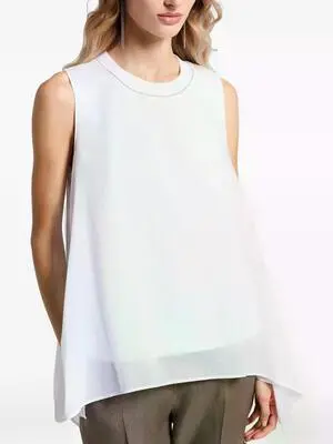 Peserico Asymmetric Embellished Top - White