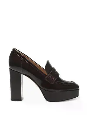 GIANVITO ROSSI Hadden Block Heel Pumps - Brown