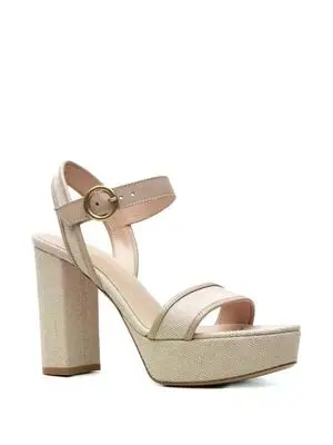 GIANVITO ROSSI Milos Platform Buckle Sandals - Neutrals