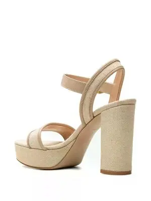 GIANVITO ROSSI Milos Platform Buckle Sandals - Neutrals
