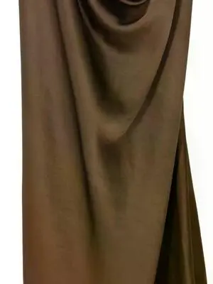 Alejandra Alonso Rojas Draped Halter Midi Dress - Brown