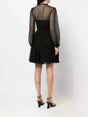Alberta Ferretti Long-sleeve Silk Shift Dress