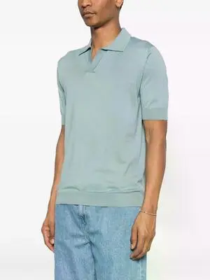 LARDINI V-neck Short-sleeve T-shirt - Blue