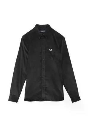 Fred Perry Logo-embroidered Corduroy Shirt - Grey