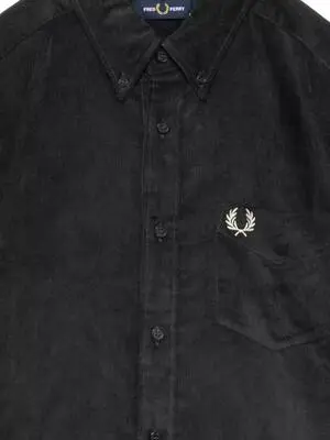 Fred Perry Logo-embroidered Corduroy Shirt - Grey