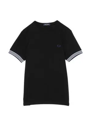 Fred Perry Logo-embroidered Striped Cuffs T-shirt