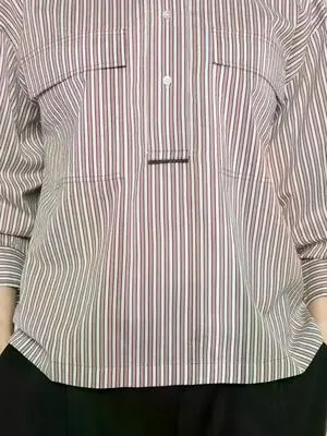 Brunello Cucinelli Striped Pocket Blouse