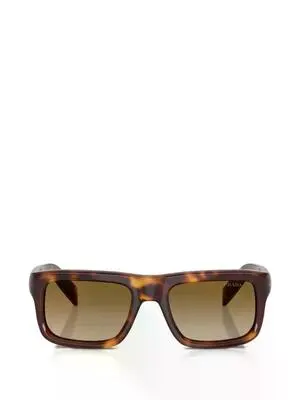 Prada Tortoiseshell-effect Rectangle-frame Sunglasses - Brown