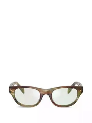 Prada Triangle Stud Oval Sunglasses