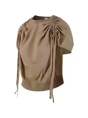 NUDE Gathered-detail T-shirt