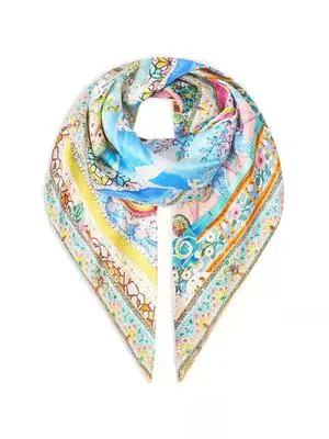 Camilla Large Navás Nouveau Crystal-embellishment Scarf - Blue