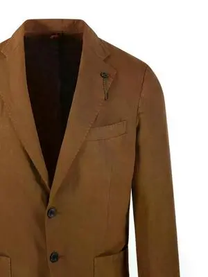 SANTANIELLO Buttoned Blazer - Brown