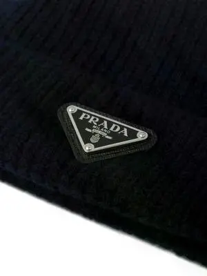 Prada Wool And Cashmere Beanie - Blue