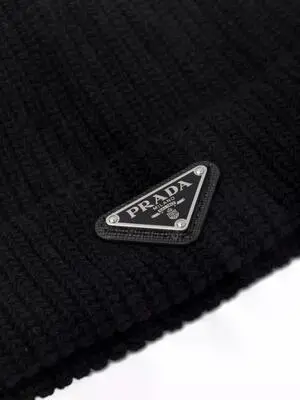 Prada Wool And Cashmere Beanie - Black