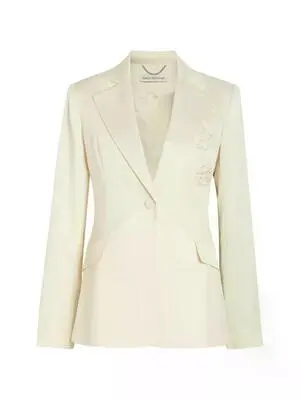 PATRICK ASSARAF Floral-embroidered Single-breasted Blazer