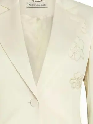PATRICK ASSARAF Floral-embroidered Single-breasted Blazer