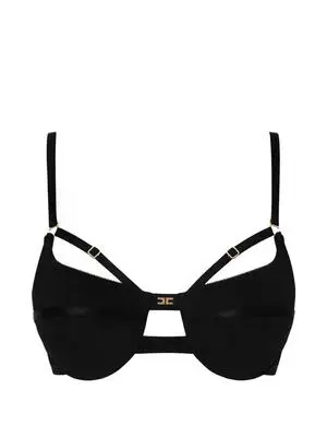 Elisabetta Franchi Logo-plaque Strap Bra - Black