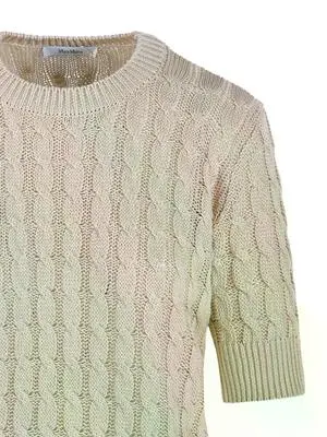 Max Mara Cable Knit Short-sleeve Sweater - Neutrals