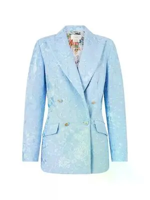 Camilla Floral-embroidered Double-breasted Blazer
