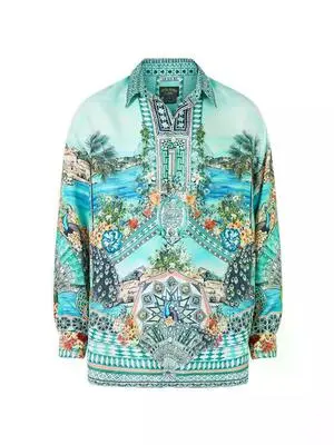 Camilla Balearic Bebé Oversized Long-sleeve Shirt - Blue