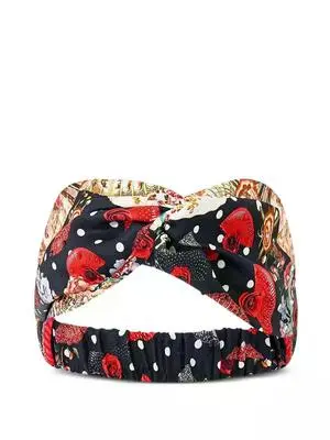 Camilla Patterned Twisted Headband - Black