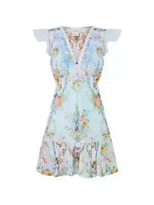 Camilla Ruffled-sleeve Mini Dress