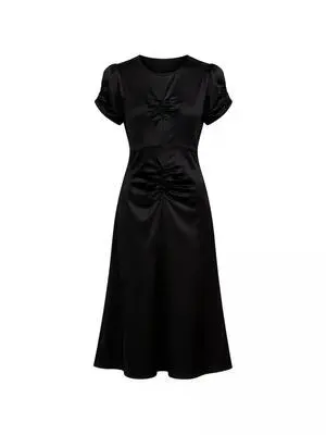 N°21 Ruching Short-sleeve Midi Dress - Black