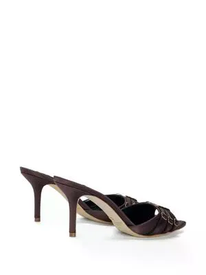 Elisabetta Franchi Leather High Heel Sandals - Brown