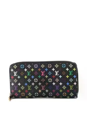 LOUIS VUITTON Zippy Wallet Monogram Multicolor Small Wallets Black