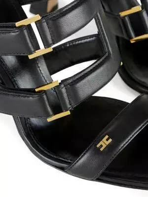 Elisabetta Franchi Nappa Leather Heeled Sandals With Gold-tone Hardware