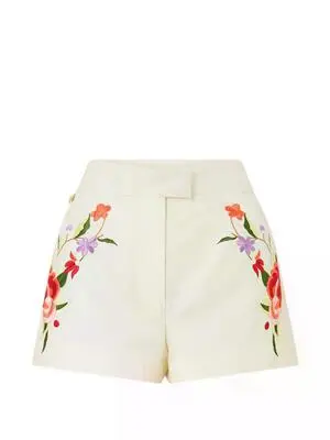 Camilla Floral-embroidered Shorts