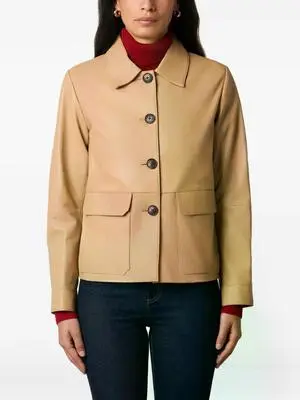 Brooks Brothers Shirt-collar Leather Jacket