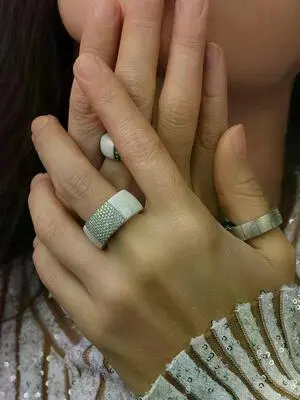 Roberto Demeglio Diamond And White Gold Stretch Ring