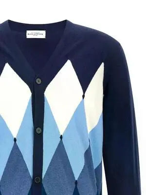 BALLANTYNE V-neck Cardigan With Argyle Jacquard