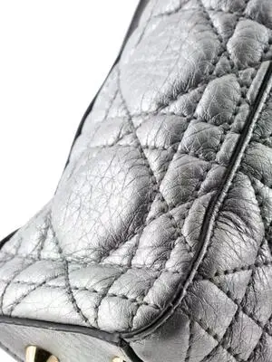 Dior Lady Cannage Quilt Lambskin Mini Satchel - Silver