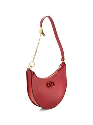 Valentino Garavani Vlogo Leather Mini Hobo Bag - Red