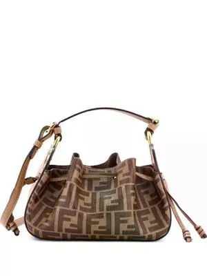 Fendi Pomodorino Zucca Coated Canvas Mini Bucket Bag