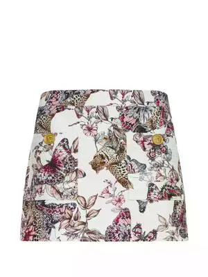 L'Agence Cyra Butterfly-print Mini Skirt