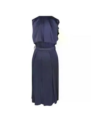 Victoria Beckham Sybil Belted V-neck Midi Dress