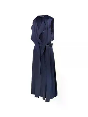 Victoria Beckham Sybil Belted V-neck Midi Dress