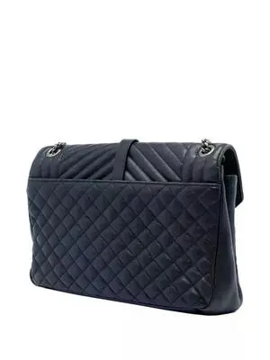 Saint Laurent 2017 Large Triquilt Monogram College Bag - Blue