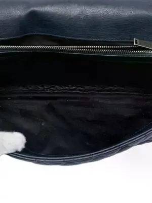 Saint Laurent 2017 Large Triquilt Monogram College Bag - Blue