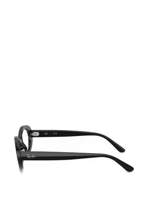 Ray-ban Logo-plaque Cat-eye Glasses - Black