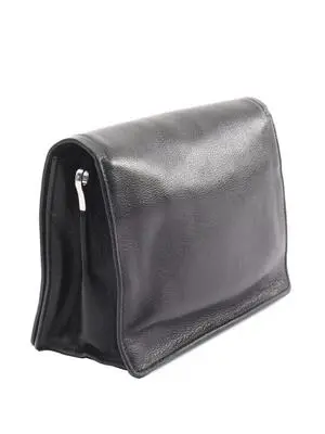 Prada 2013-2016 Glace Calf Flap Shoulder Bag - Black