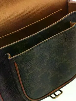 Celine 2021-2026 Medium Triomphe Coated Canvas Folco Crossbody Bag