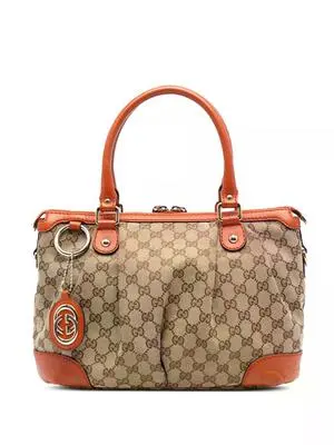 Gucci Gg Canvas Sukey Satchel - Orange